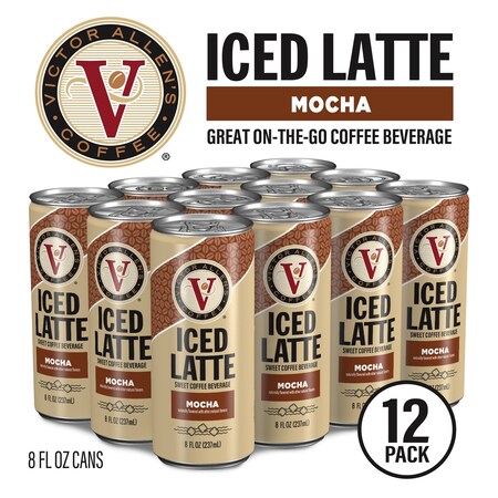 Victor Allen Mocha Latte Ready to Drink, 12 Pack - 8oz Cans, 12PK FG017829RV | Zoro